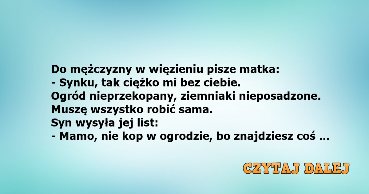 Kawał dnia: Do mężczyzny w więzieniu pisze matka – Czu.pl – Najlepsze kawały w sieci